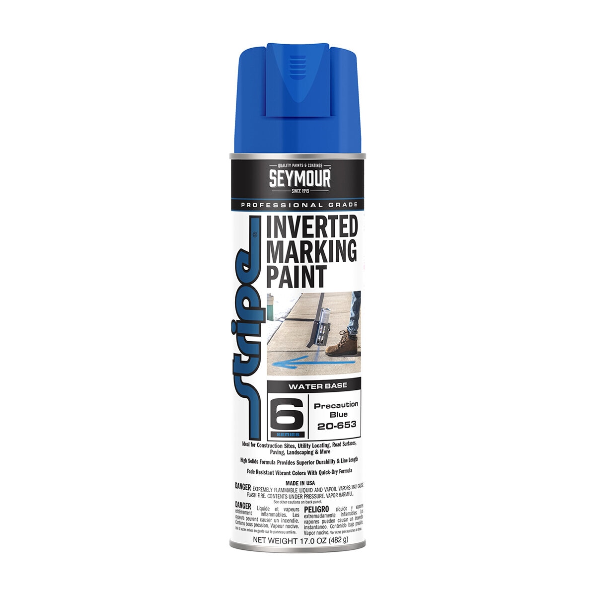 Seymour STRIPE Inverted Tip Marking Paint Waterbase Precaution Blue 20 ...