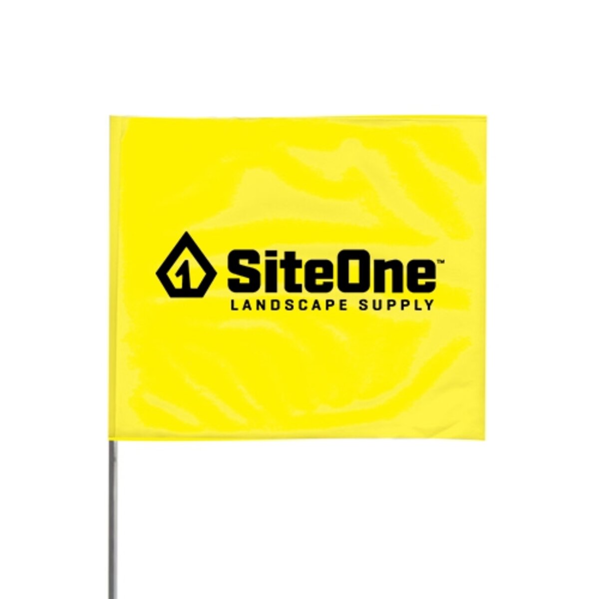 SiteOne Marking Flag Yellow Glo 4 in. x 5 in. w/ 21 in. Steel Staff ...