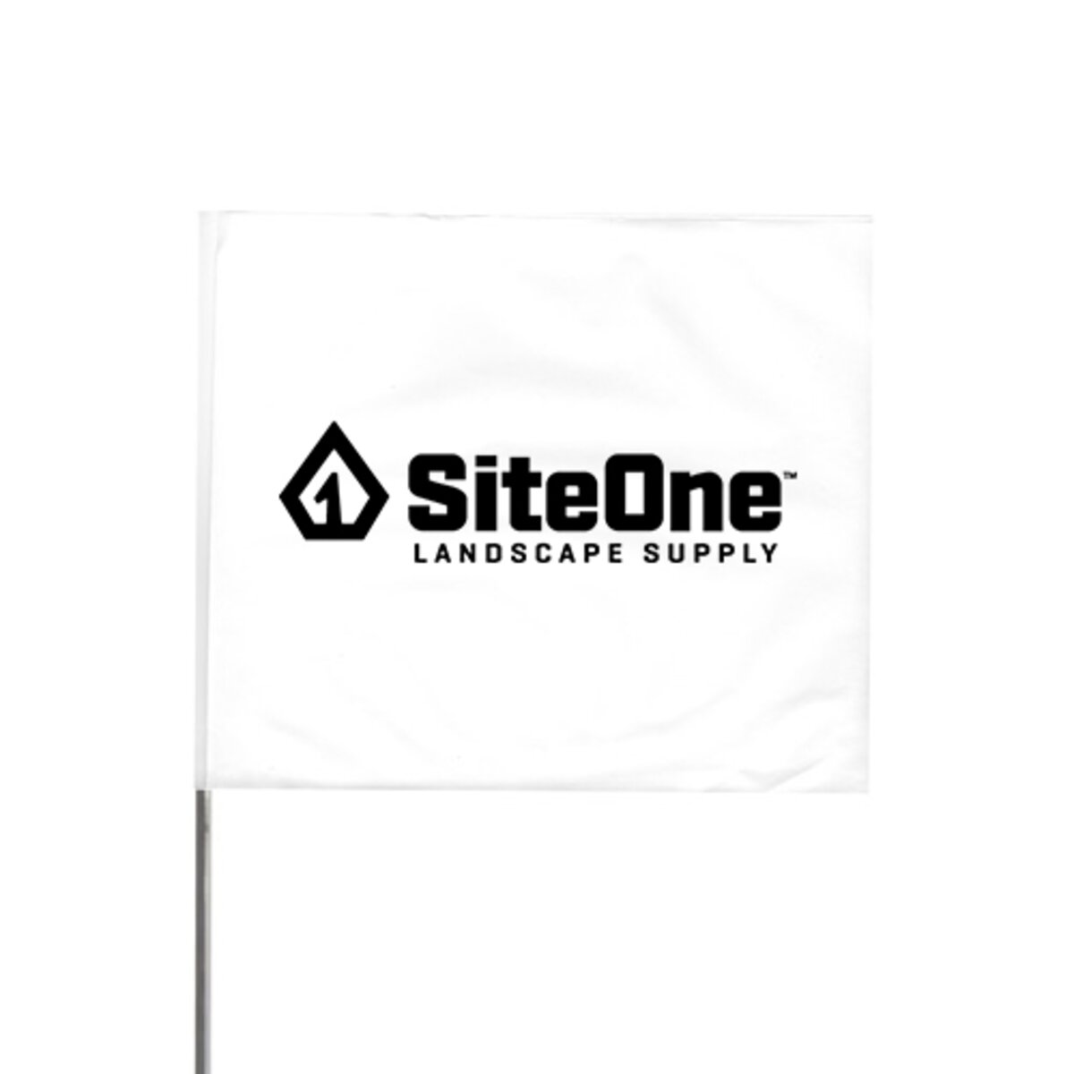 SiteOne Marking Flag White 4 in. x 5 in. w/ 21 in. Steel Staff (100 ...