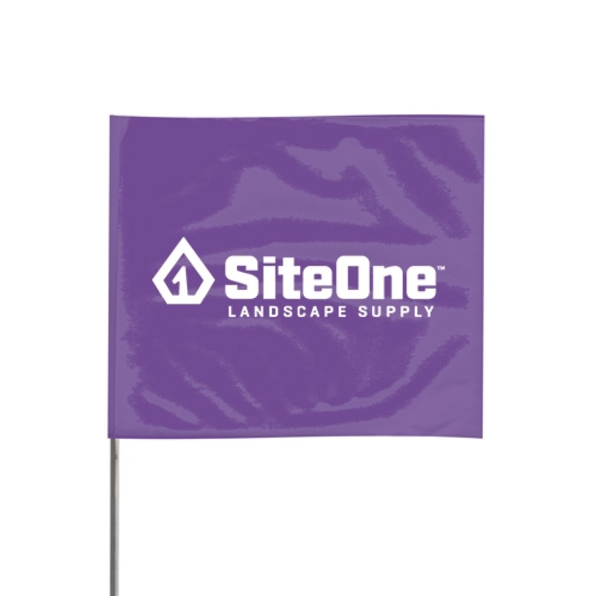 SiteOne Marking Flag Purple 4 in. x 5 in. w/ 21 in. Steel Staff (100 ...