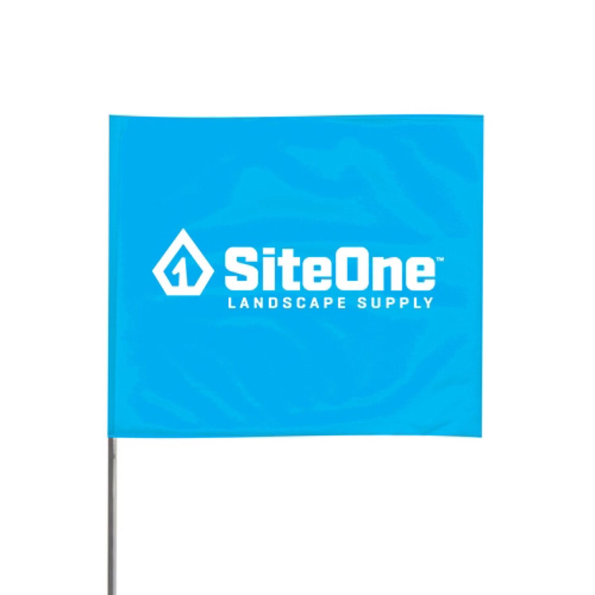 SiteOne Marking Flag Blue Glo 4 in. x 5 in. w/ 21 in. Steel Staff (100 ...