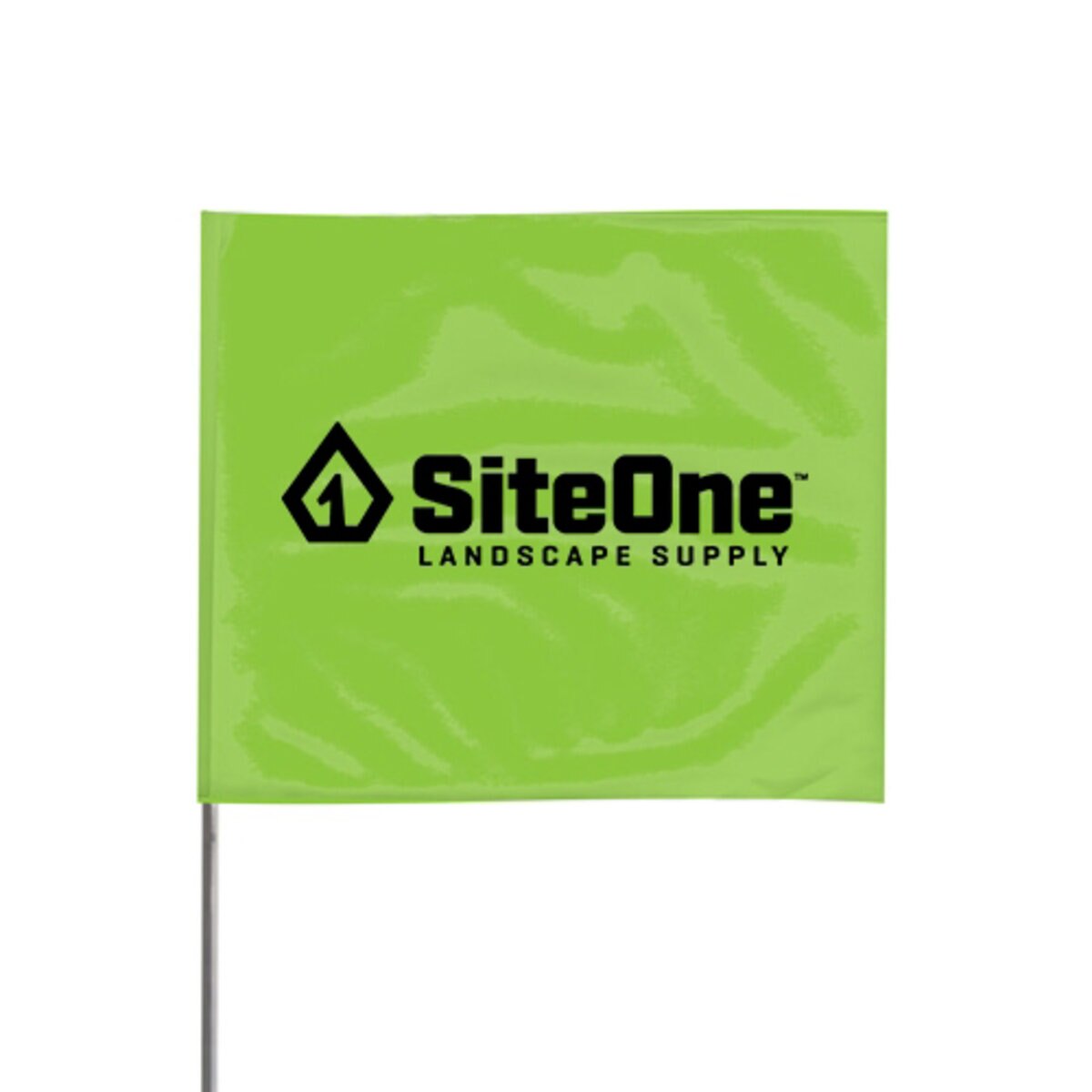 SiteOne Marking Flag Lime Glo 4 in. x 5 in. w/ 21 in. Steel Staff (100 ...