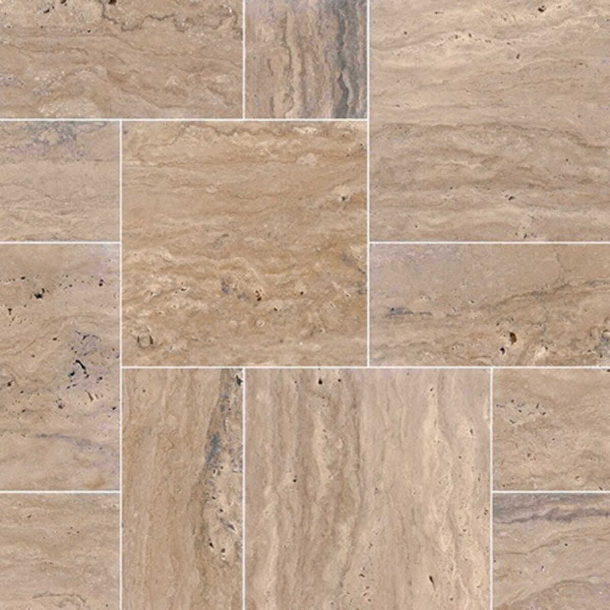 Dimensional Classico Travertine Tumbled 3 pc. Roman Pattern Tumbled 1 3 ...