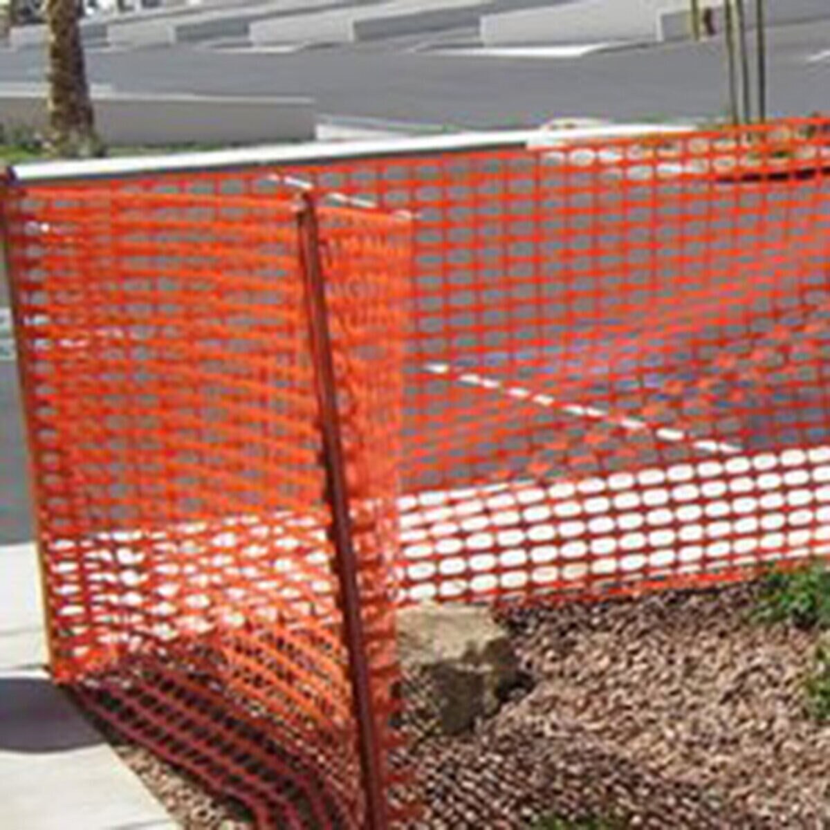 Tree Save Hi-Visible Orange Woven Fence w/ Stakes 4 ft. x 100 ft ...