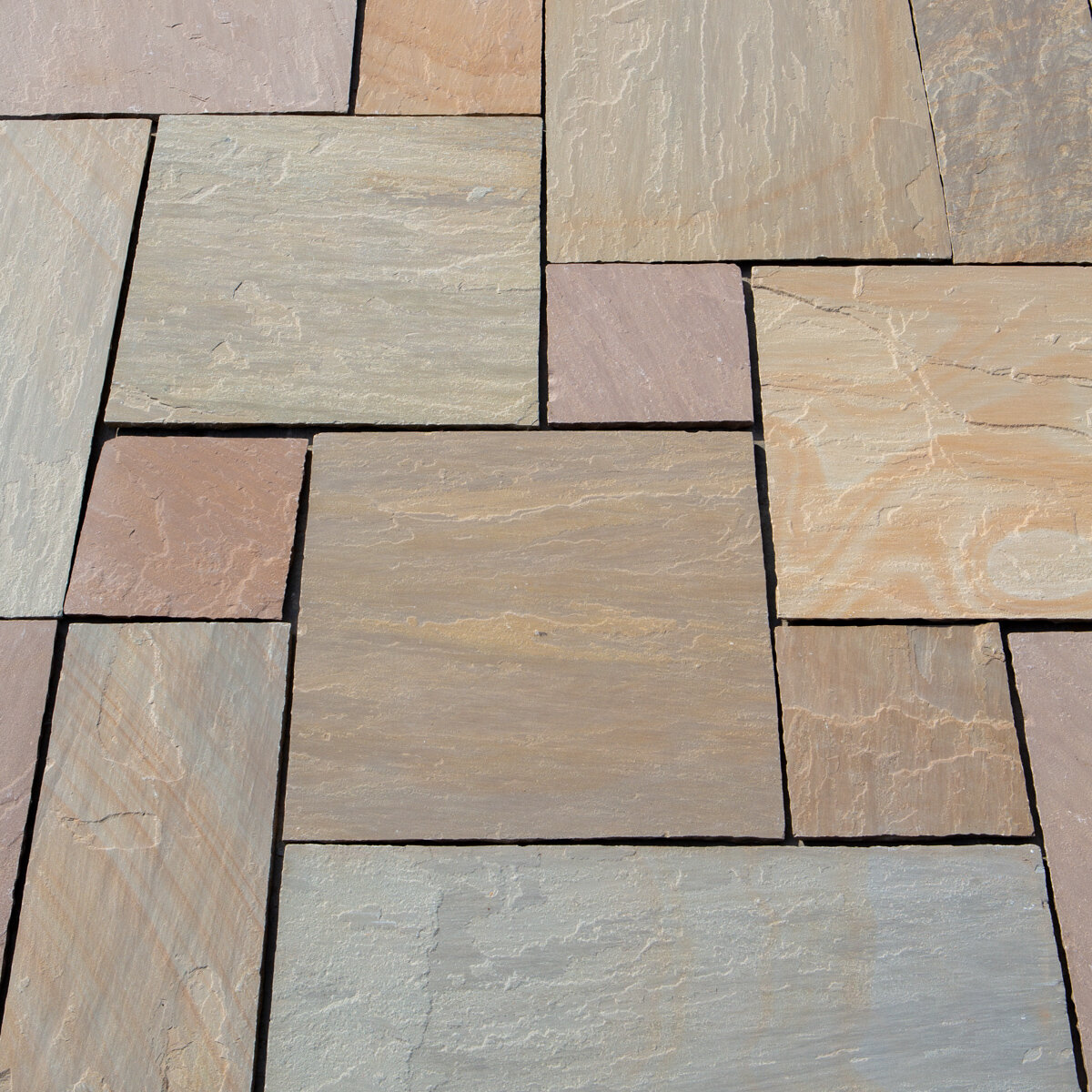 Solstice Dimensional Castle Buff Sandstone Hand Cut 4 pc. Patio Pack 7/ ...