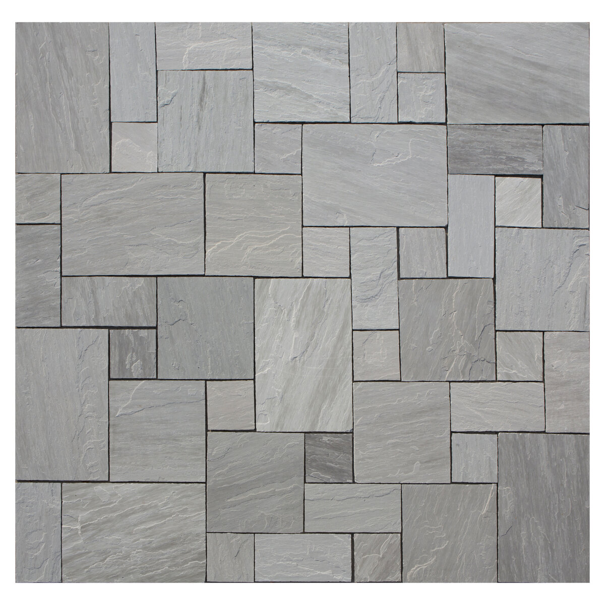 Solstice Dimensional Castle Grey Sandstone Hand Cut 4 pc. Patio Pack 7/ ...