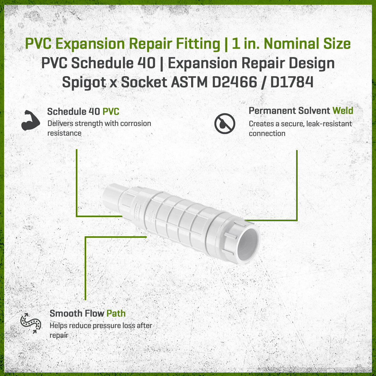 Spears PVC Expansion Repair Coupling 1 in. Spigot x Socket | SiteOne US