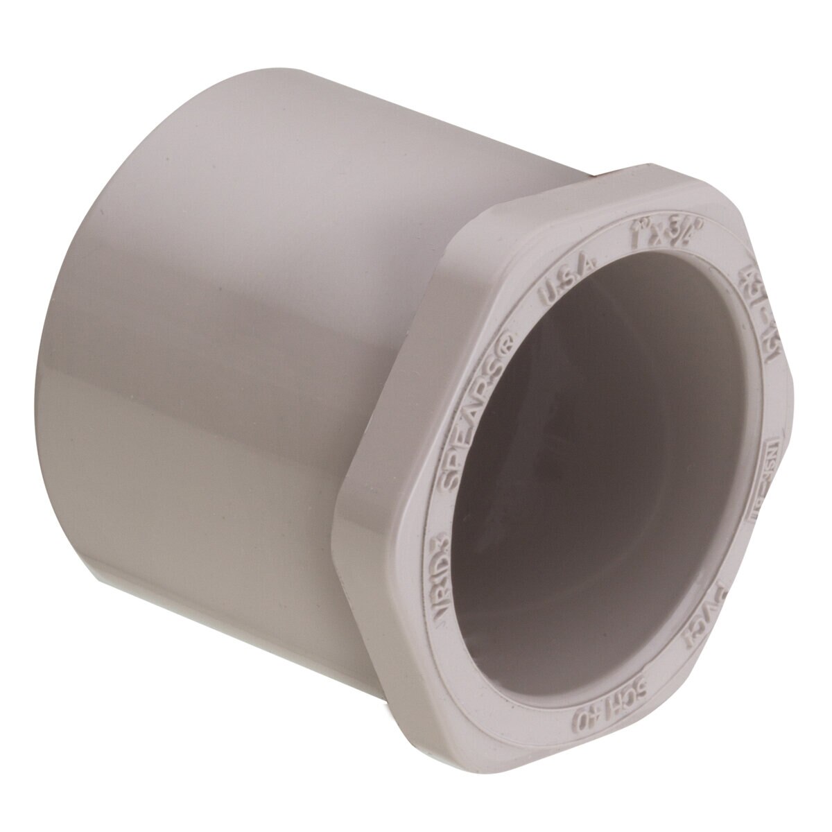 Sch 40 UV Resistant PVC Reducer Bushing Flush Style 3/4 in. x 1/2 in ...