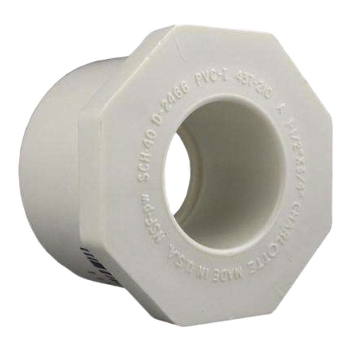 Sch 40 PVC Reducer Bushing Flush Style 1 in. x 1/2 in. Spigot x Socket ...