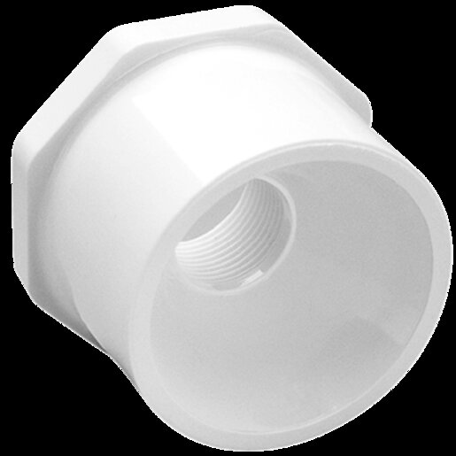 Sch 40 PVC Reducer Bushing Flush Style 2-1/2 in. x 1 in. Spigot x FIPT ...