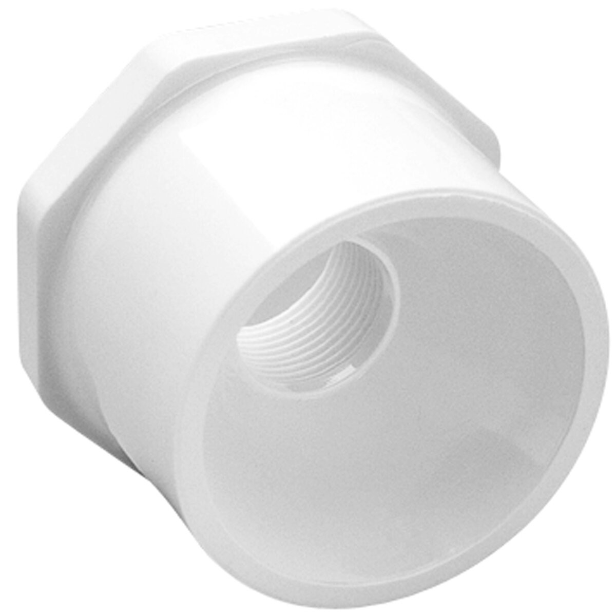 Sch 40 PVC Reducer Bushing Flush Style 2-1/2 in. x 1 in. Spigot x FIPT ...