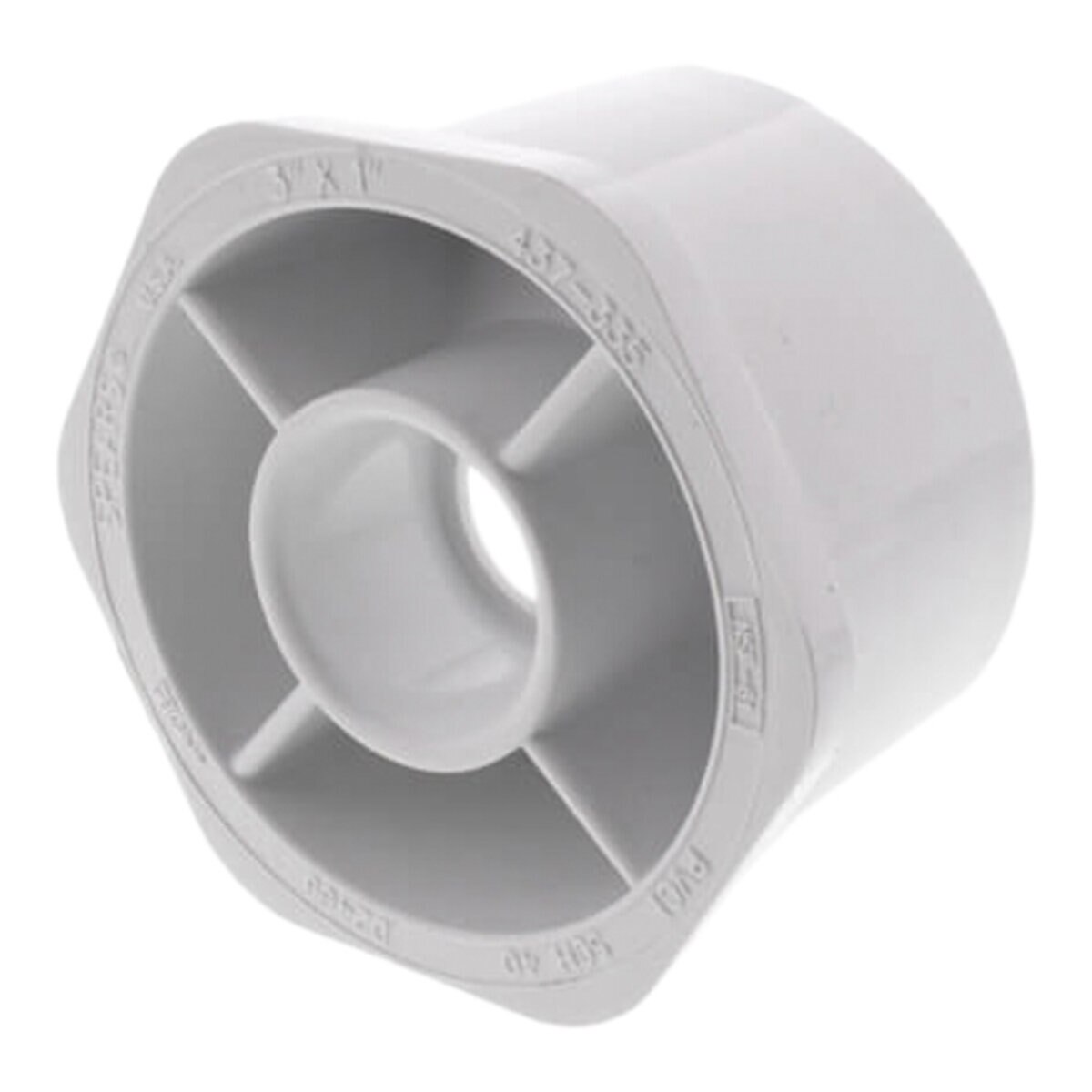 Sch 40 PVC Reducer Bushing Flush Style 3 in. x 1 in. Spigot x Socket ...