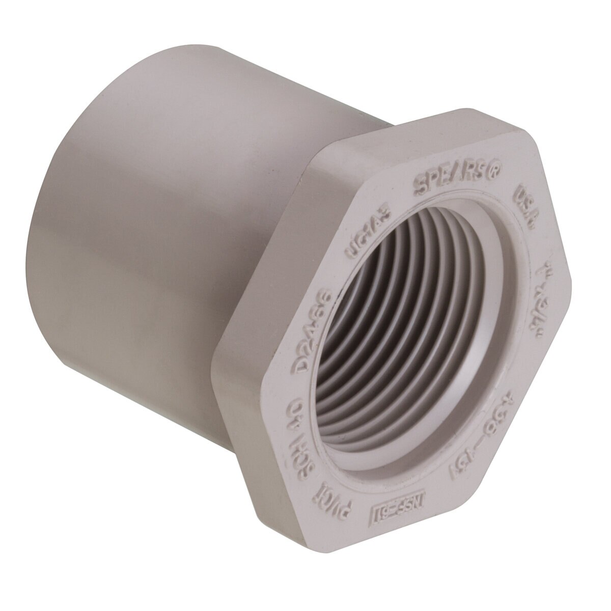 Sch 40 UV Resistant PVC Reducer Bushing Flush Style 1 in. x 3/4 in ...