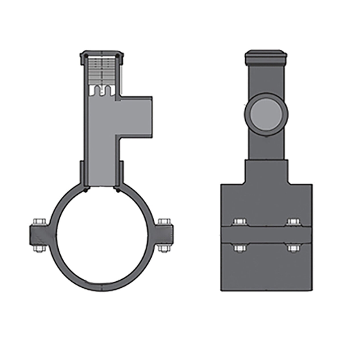 Spears Sch 80 PVC Hot-Tap Saddle 2 in. x 1-1/2 in. Saddle x Socket (Spigot) w/ EPDM O-Ring & S/S ...