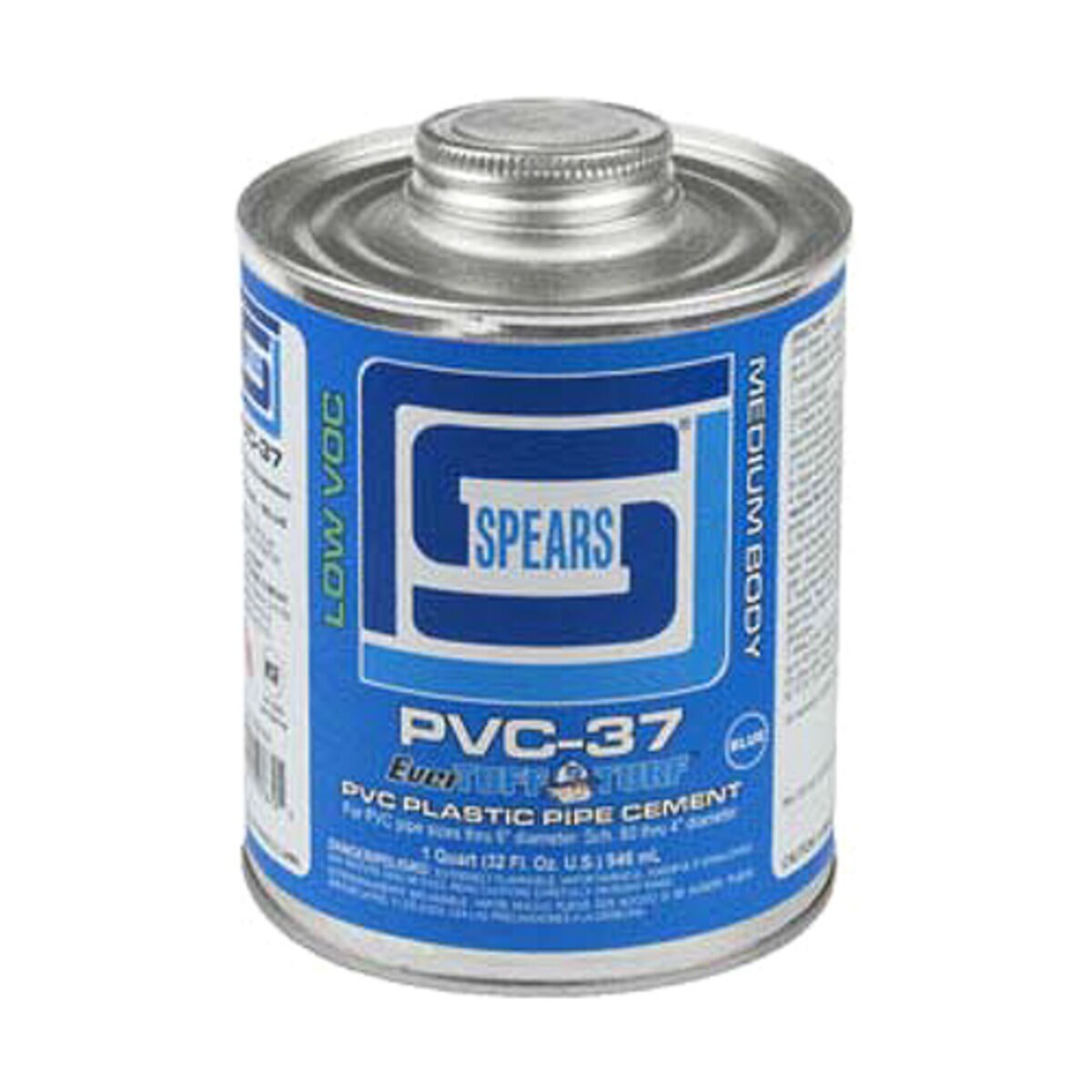 Spears PVC-37 EverTUFF Turf Blue PVC Cement Low VOC Medium Body 1 qt ...