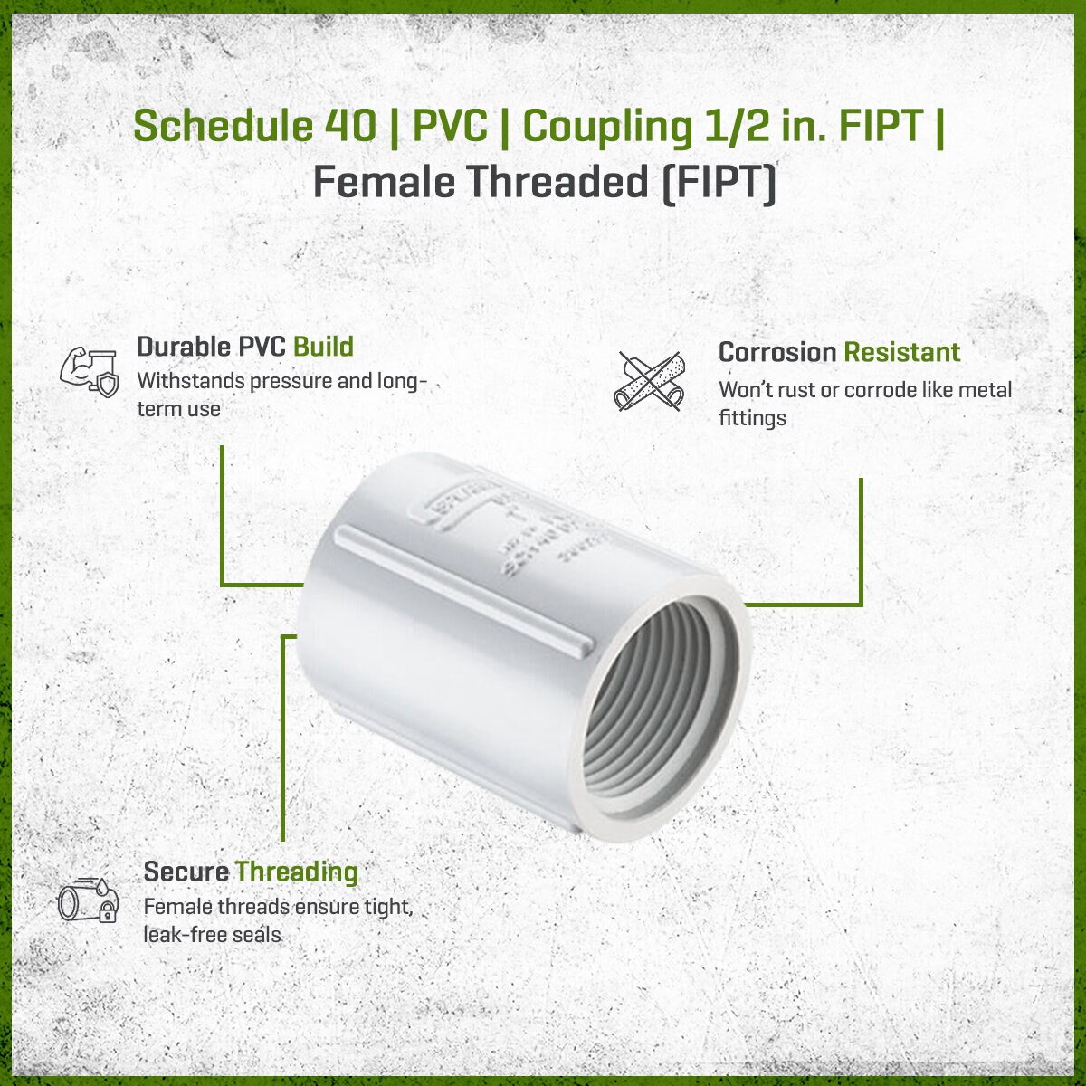 Sch 40 PVC Coupling 1/2 in. FIPT | SiteOne US