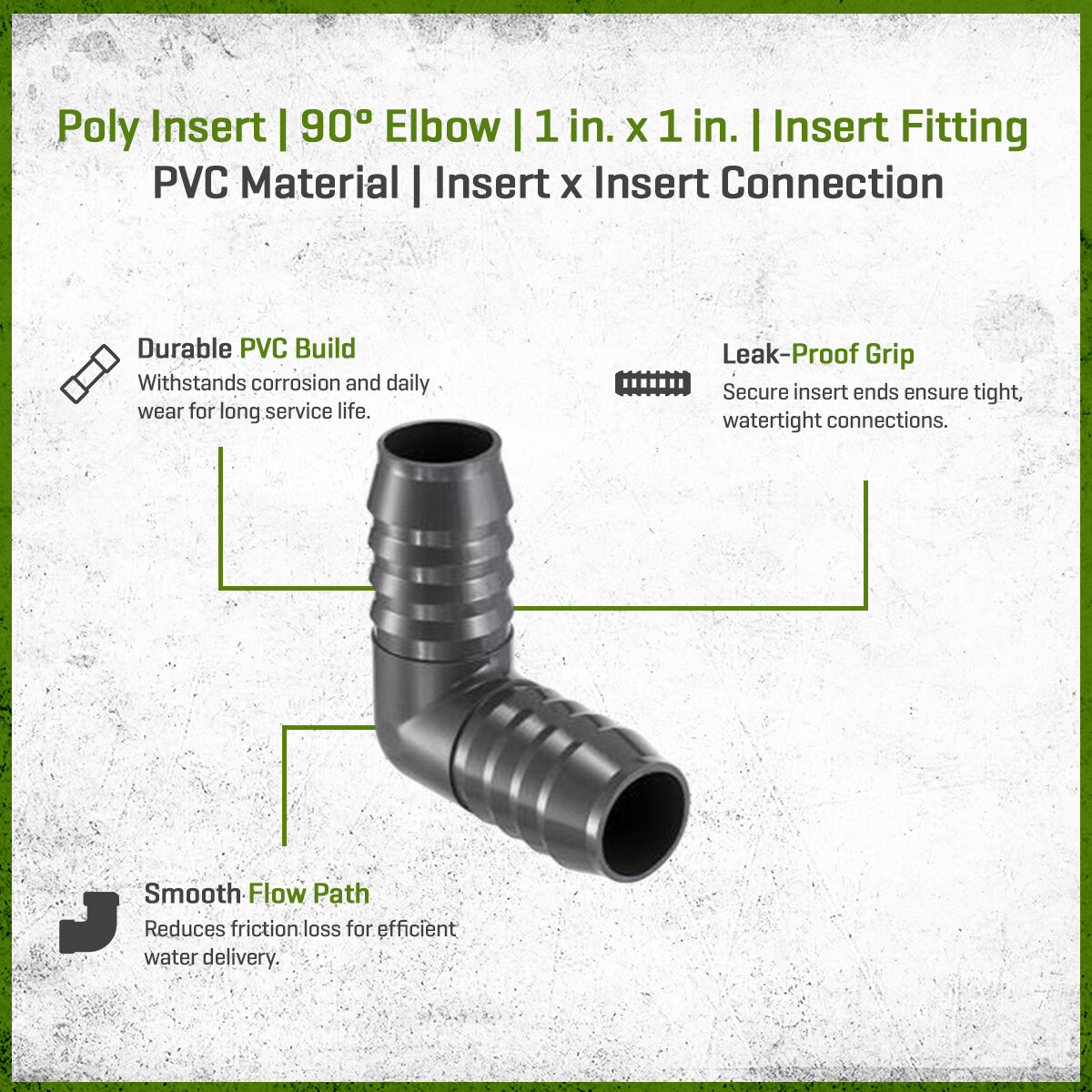 Poly Insert 90 Degree Elbow 1 in. x 1 in | SiteOne US