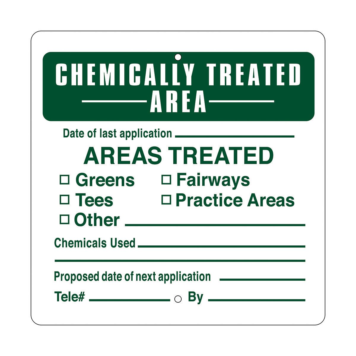 12 in. x 12 in. Aluminum Sign - Chemically Treated Area | SiteOne