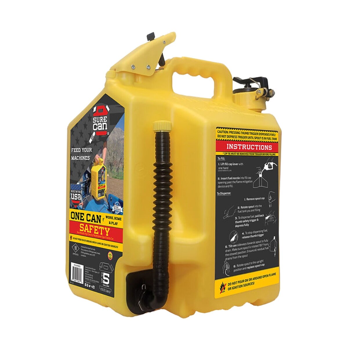 SureCan Gas Can (Diesel), 5.0 Gallons, Rotating Nozzle, | SiteOne