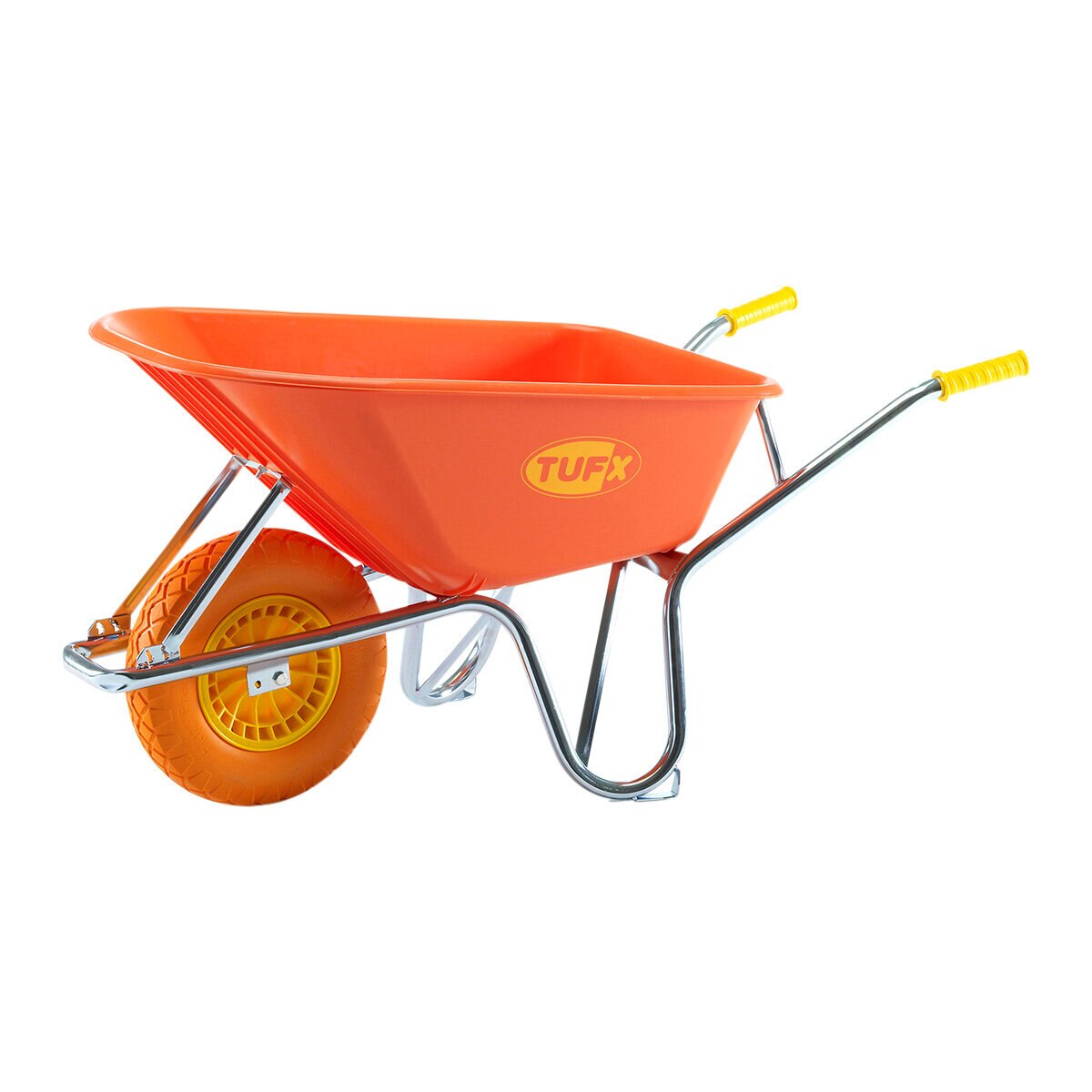 TUFX 6 cu ft. 550 lb. POLY TRAY WHEELBARROW WITH FLAT FREE ALL-TERRAIN ...