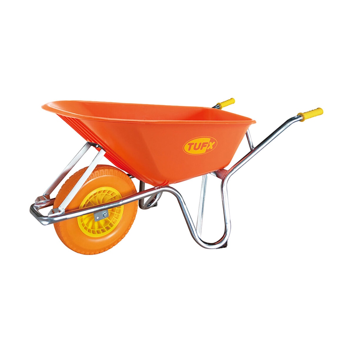 TUFX 6 cu. ft. Poly Tray Wheelbarrow w/ Zinc-Plated Heavy Duty Steel ...