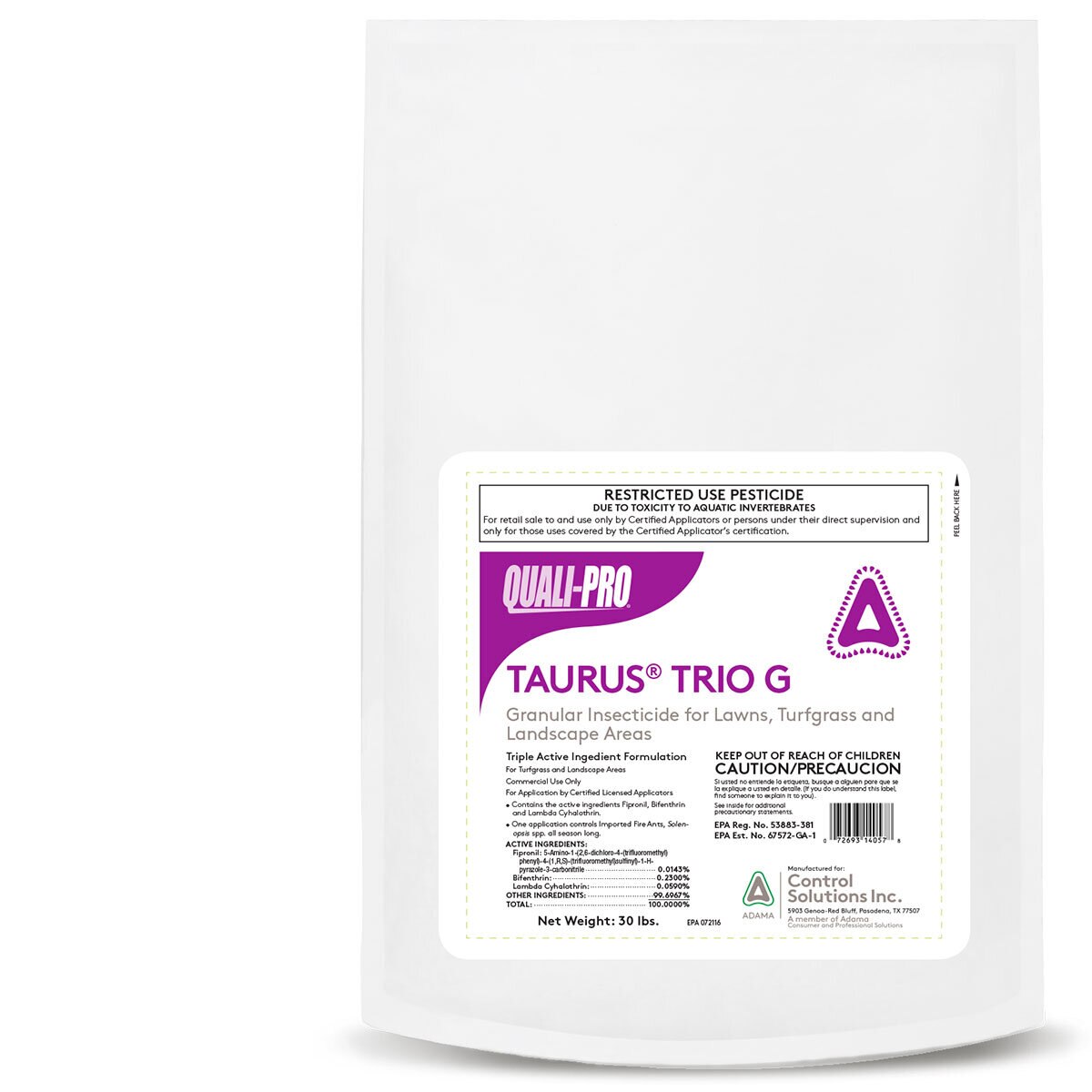 Taurus Trio G Granular Insecticide 30 lb. - Label & Product Info