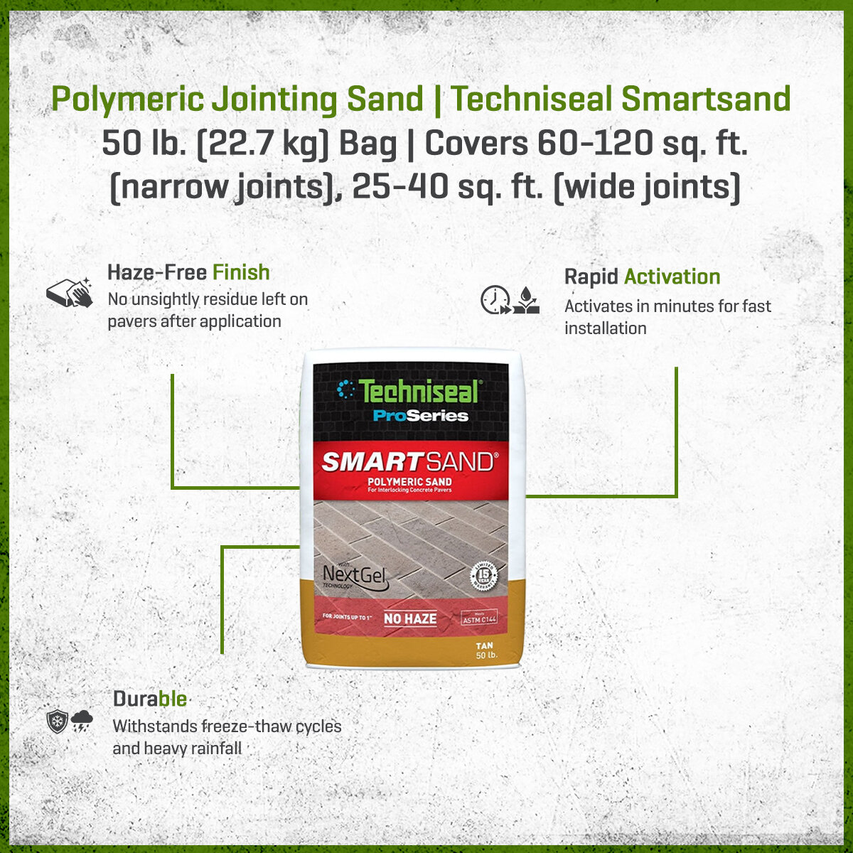 Techniseal Smartsand Polymeric Jointing Sand Cali Tan 50 lb. Bag (56 ...