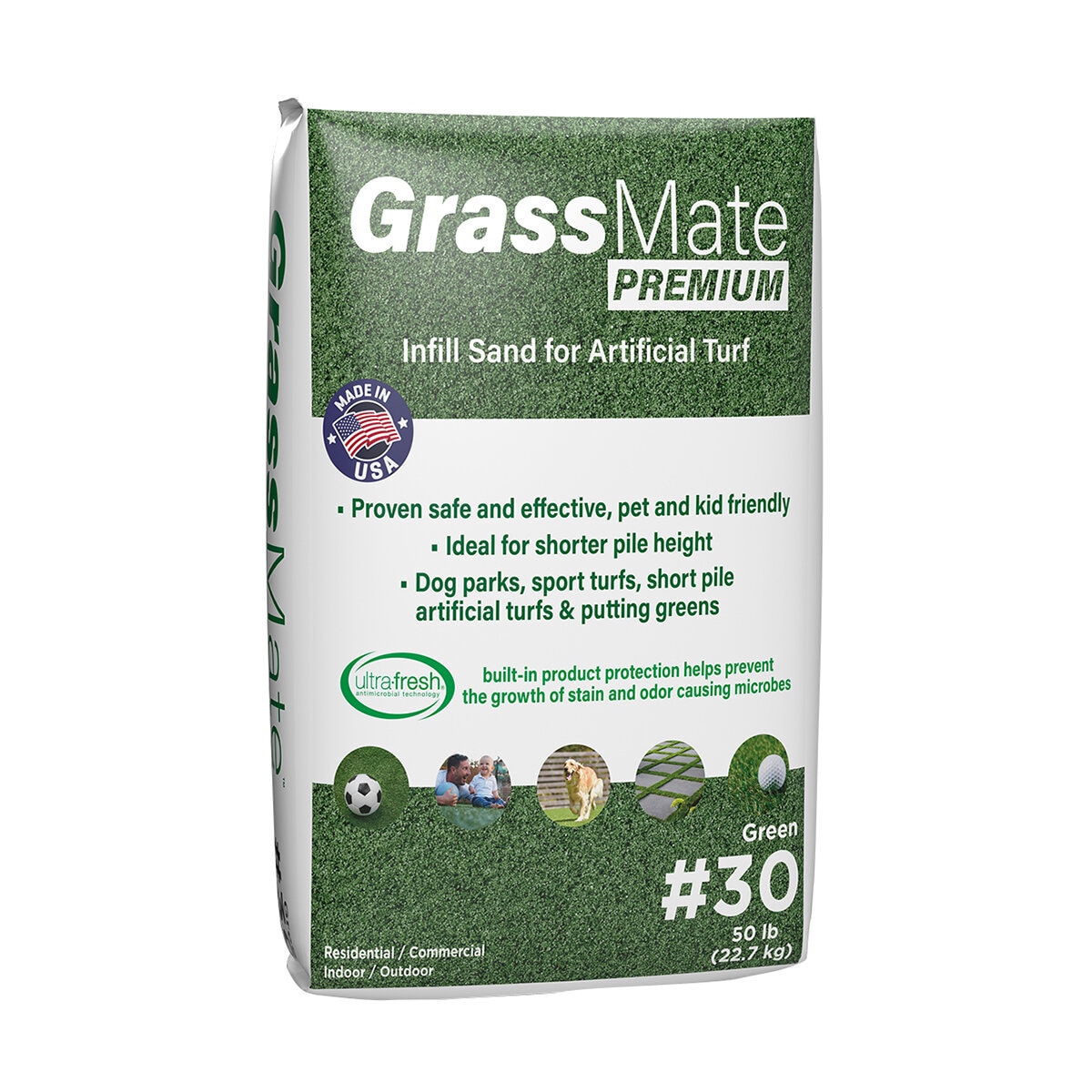Techniseal Grassmate Premium Turf Infill #30 Green Ultra Fresh 50 lb ...