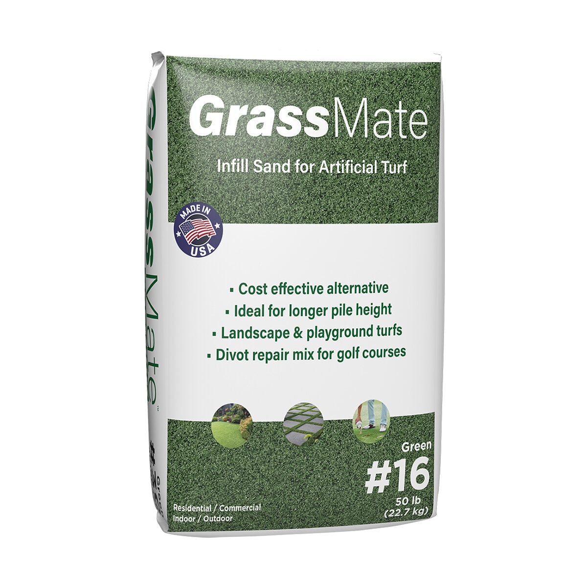 Techniseal Grassmate Turf Infill #16 Green 50 lb. Bag (56 bags/pallet ...