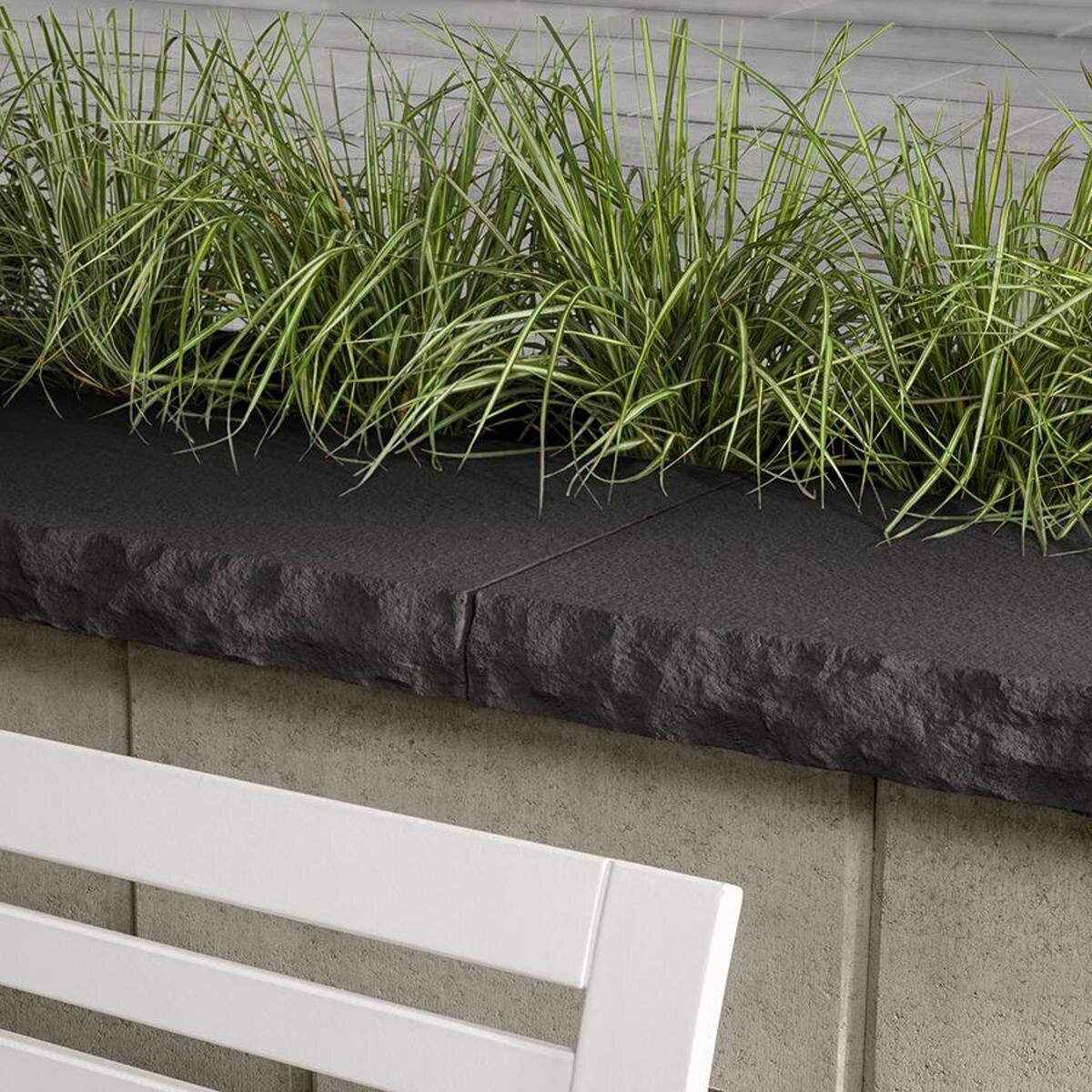 Techo-Bloc York Double-Sided Wall Cap Onyx Black 32 in. x 32 in. (6 pc ...