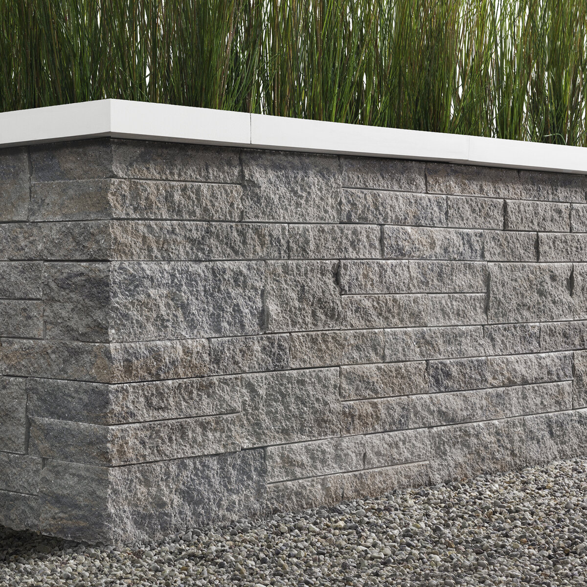 Techo-Bloc Mini-Creta Architectural Wall Block Champlain Grey 3 in. 2 ...