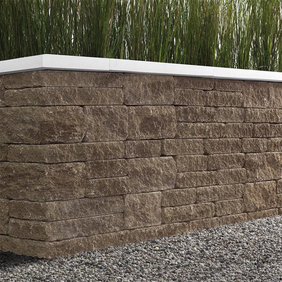 Techo-Bloc Mini-Creta Double-Sided Wall Chestnut Brown 3 in. (24 sq. ft ...