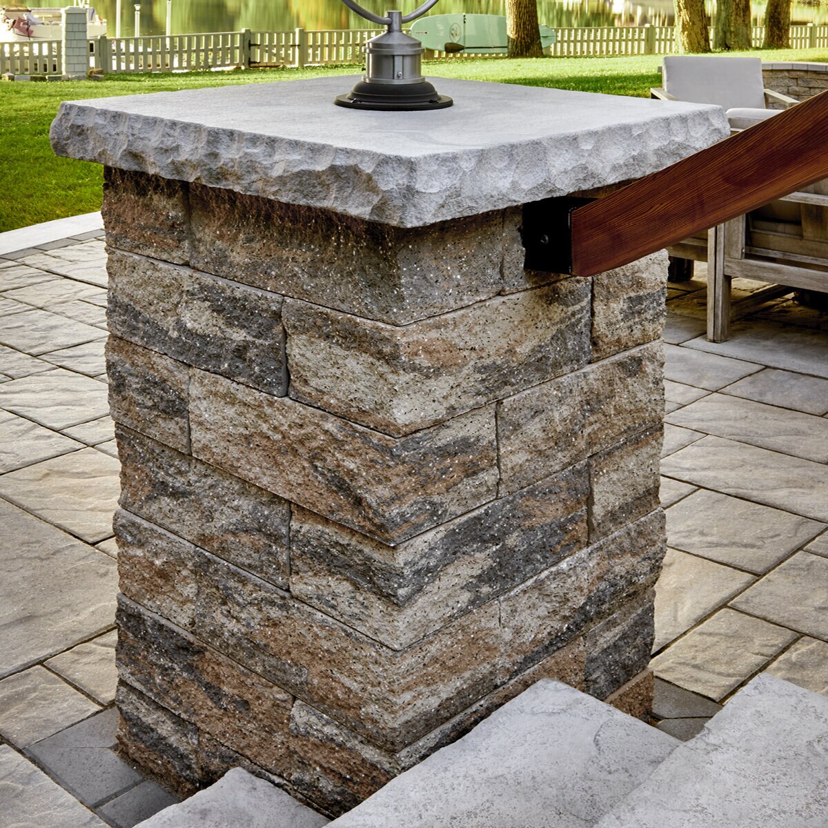 Techo-Bloc Mini-Creta Architectural Wall Block Sandlewood 6 in. 5-7/8 ...