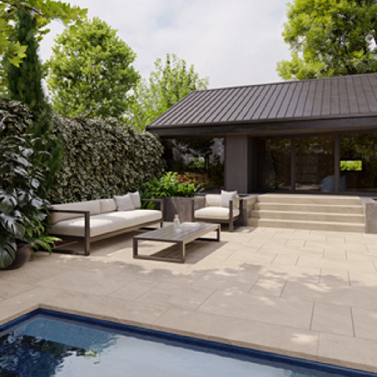 Techo-Bloc Natural Stone 3 pc. Slab Sandstone Sawn 22 mm Grey (120.16 ...