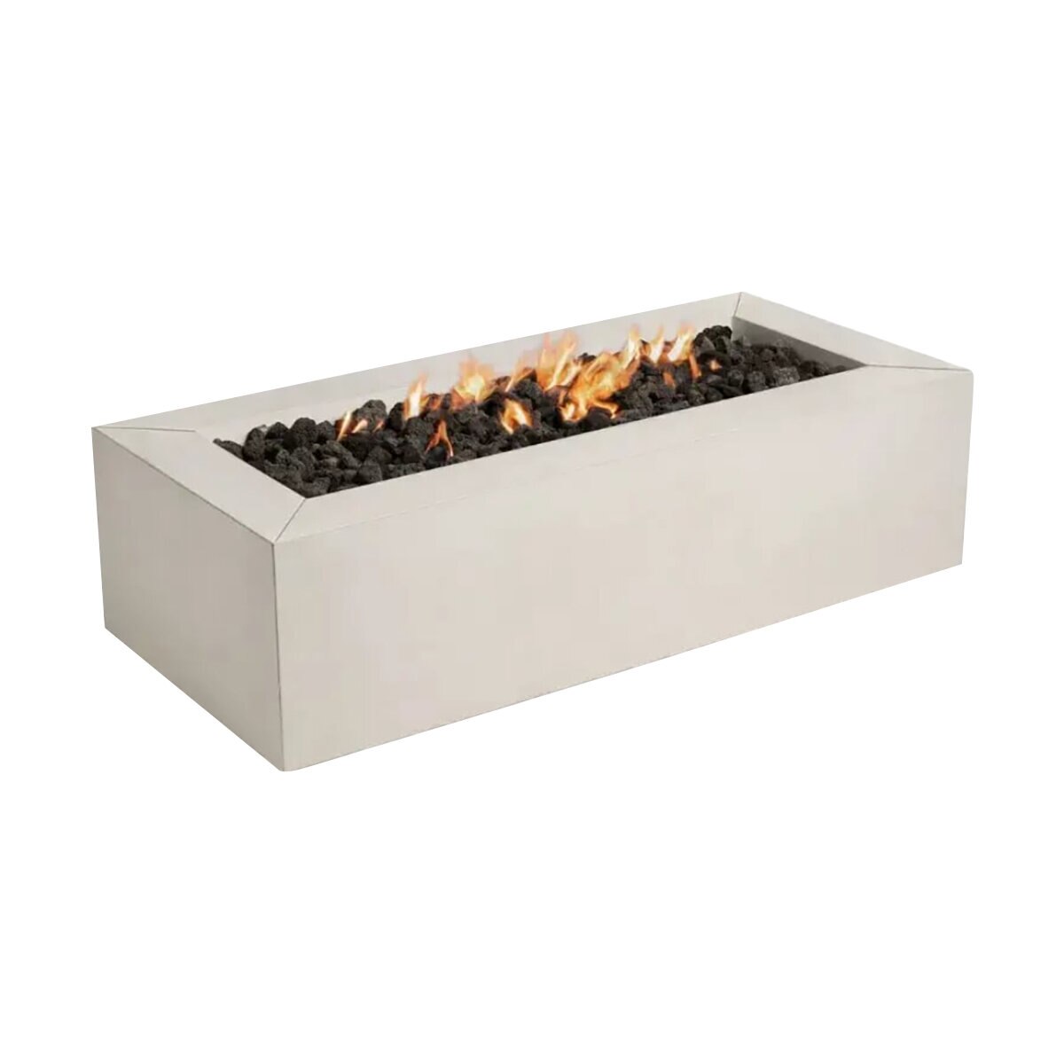 Techo-Bloc Sculptura Fire Pit Rectangle 52 in. x 24 in. Cool Grey NG/LP ...