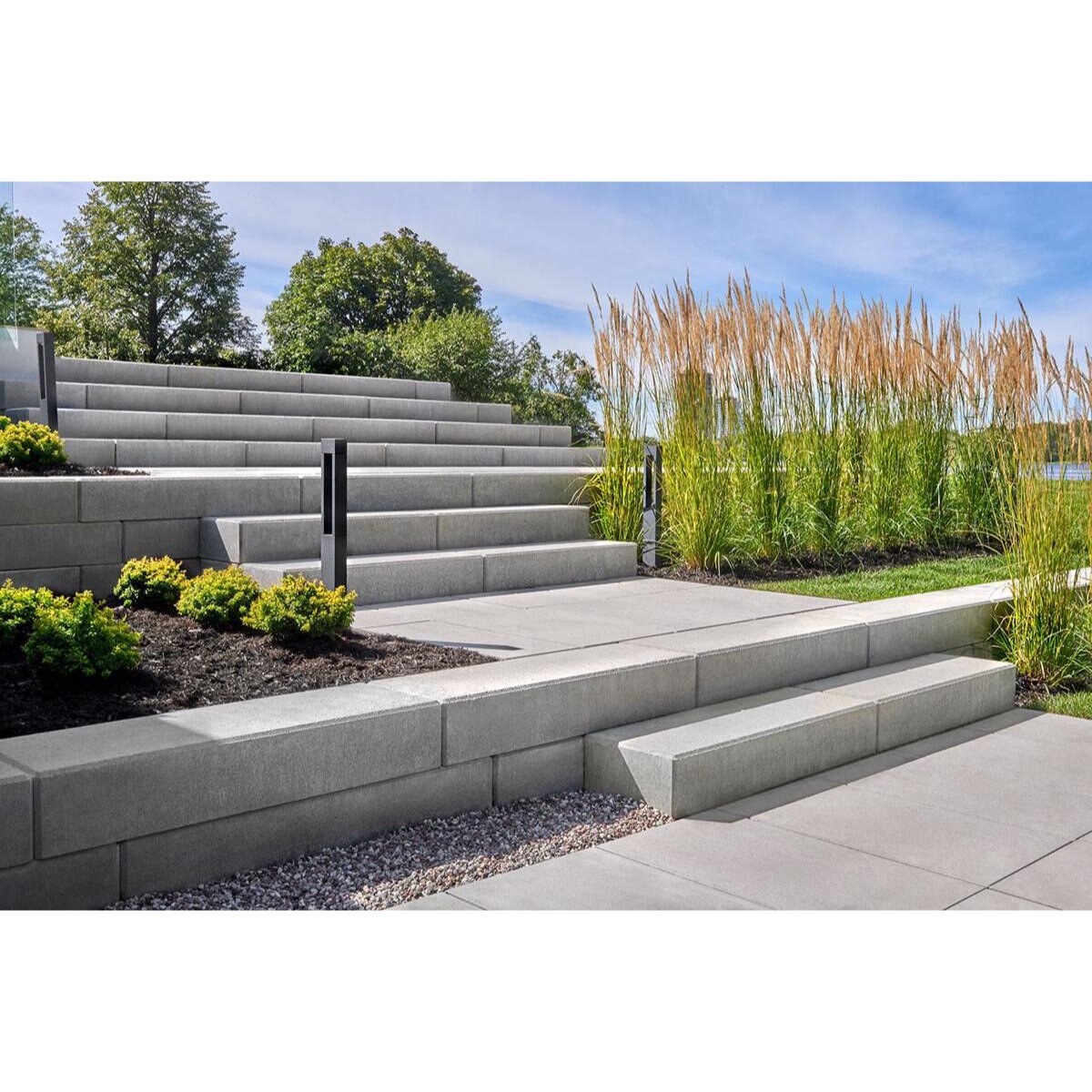 Techo-Bloc Raffinato Step Shale Grey 42 in. x 7-1/16 in. x 14-1/2 in ...
