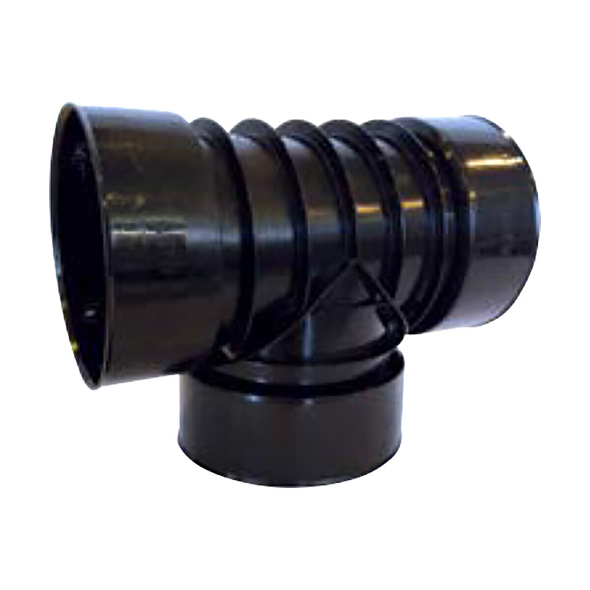 Timewell HDPE Corrugated External Snap Tee Black 4 in | SiteOne US