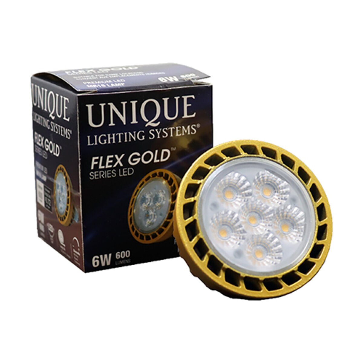 Unique Flex Gold Series LED MR16 Flood Light 6W 2700K Warm White - 674 ...