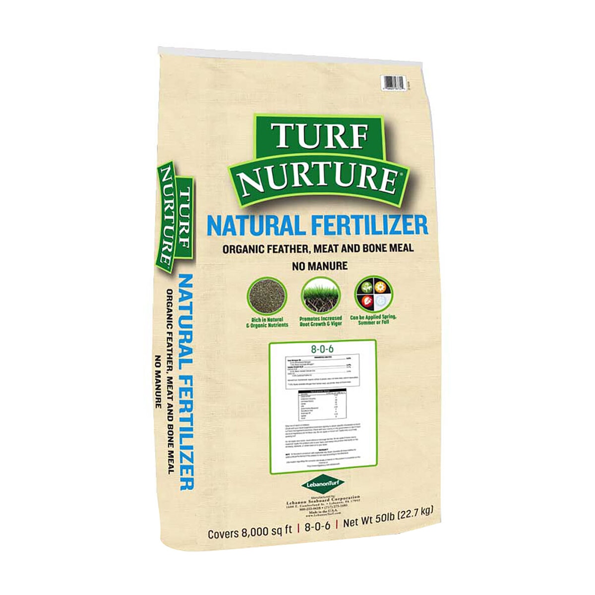 Turf Nurture 8-0-6 100% Organic Fertilizer 50 lb | SiteOne US