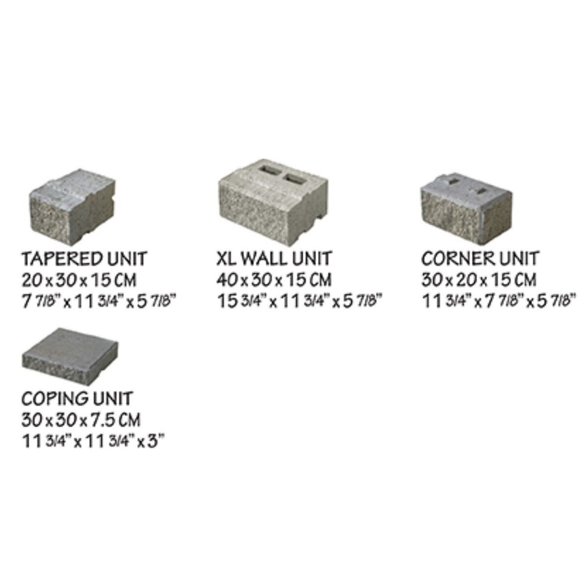 Unilock Pisa 2 Wall Block X-Large Sierra 15-3/4 in. x 5-7/8 in. x 11-7/ ...