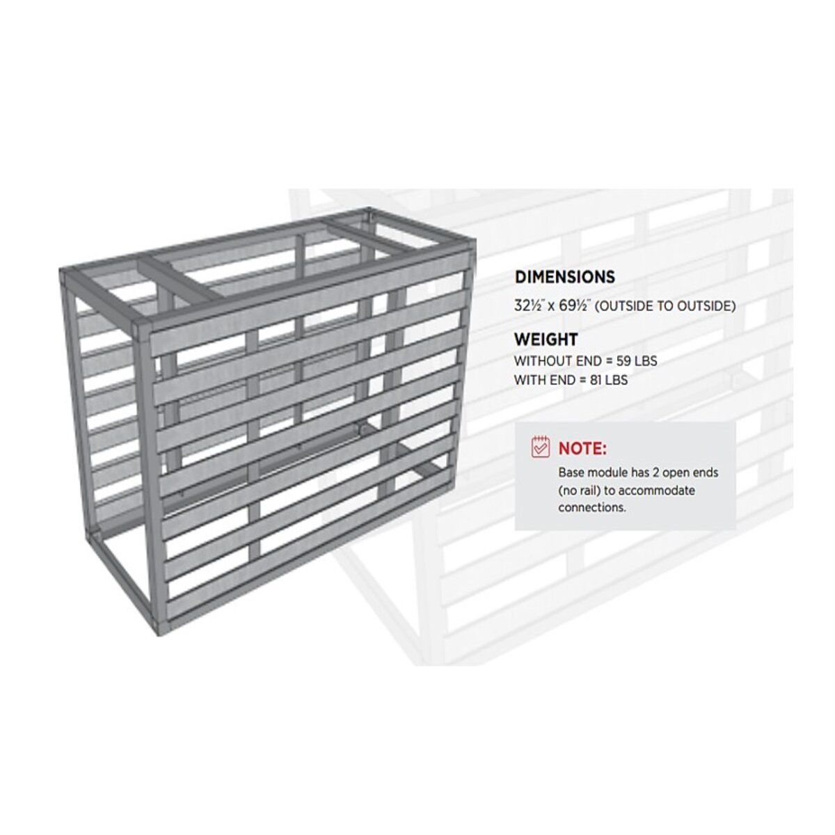 Unilock U-Cara Base Cabinet 32-1/2 in. x 69-1/2 in. (Fits Fire Table or ...