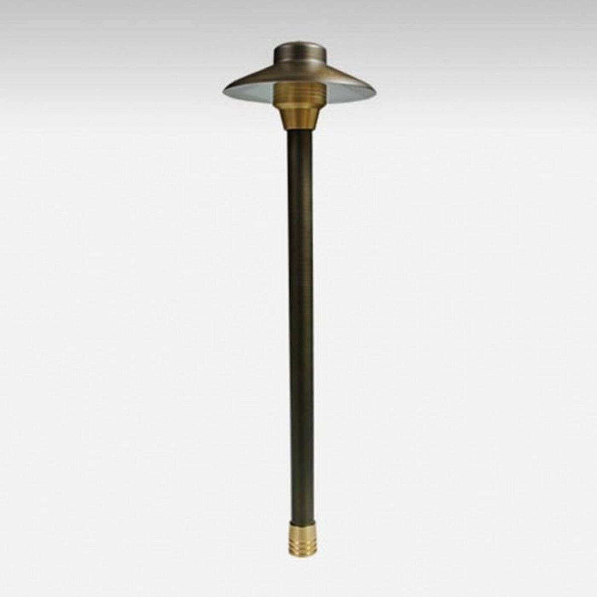 Unique 6 in. Centaurus Path Light 18 in. Riser Brass Housing Weathered Brass Finish No Lamp ...