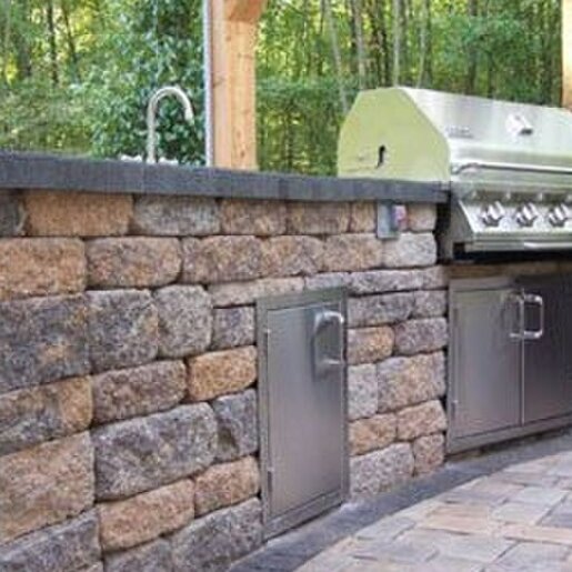 Midwest Versa-Lok Wall Accent Block Weathered Timberwood 4 in. x 12 in ...