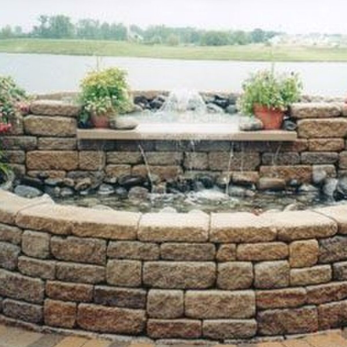 Midwest Versa-Lok Wall Weathered Corner/Pier Timberwood 6 in. x 8 in. x ...