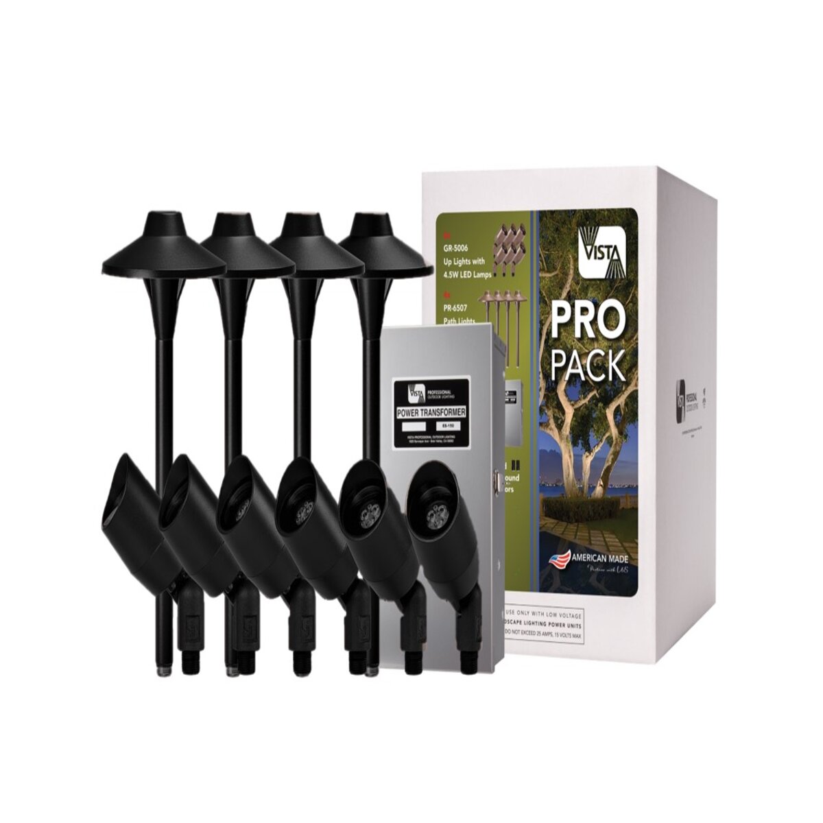 Vista Black Pro Pack Lighting Kit 2 w/ GR-5006-B, PR-4704-B, ES-150 ...