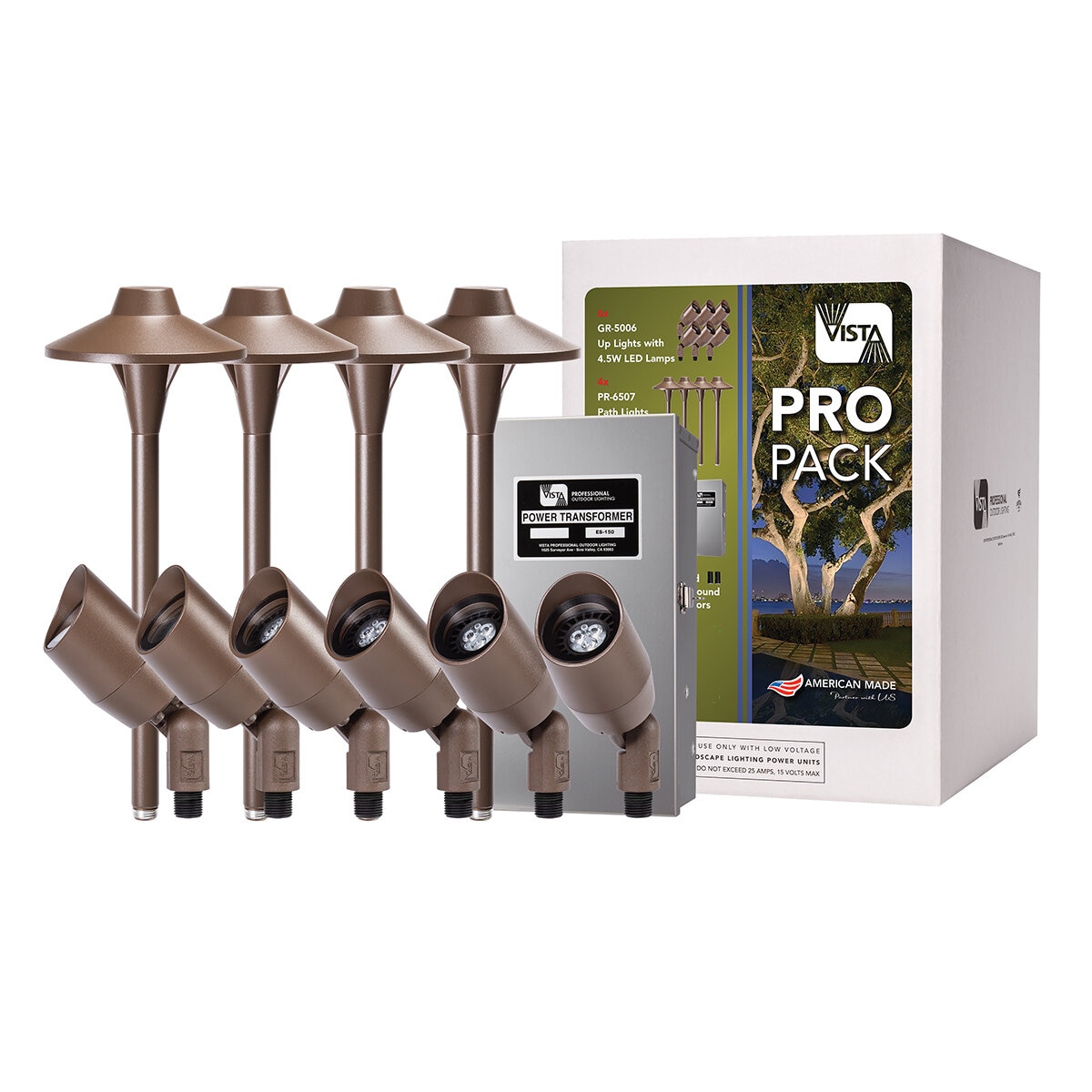 Vista Black Pro Pack Lighting Kit 6 w/ GR-2216-B, PR-4704-B, ES-150 ...