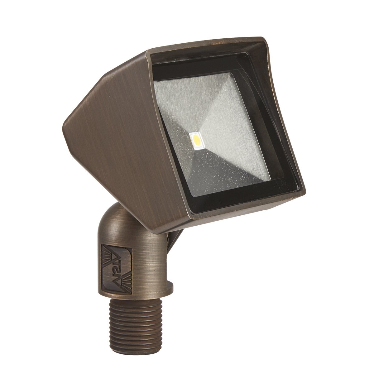Vista 5105 Compact Flood Light Olde Brass Finish 2950K 3W Frost Lens ...