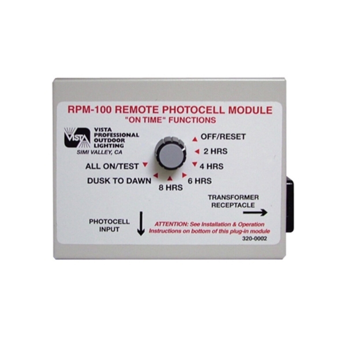 Vista Photocell Module for Remote Lighting Control, 120V, 4.5 in. x 3.5 ...