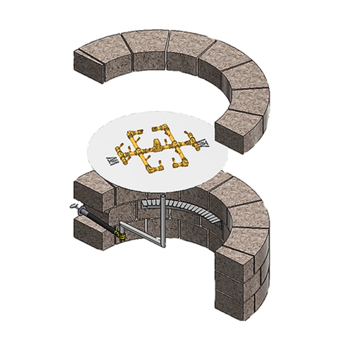 Warming Trends Universal Paver Kit for Circular Openings 120K BTU 24-25 ...