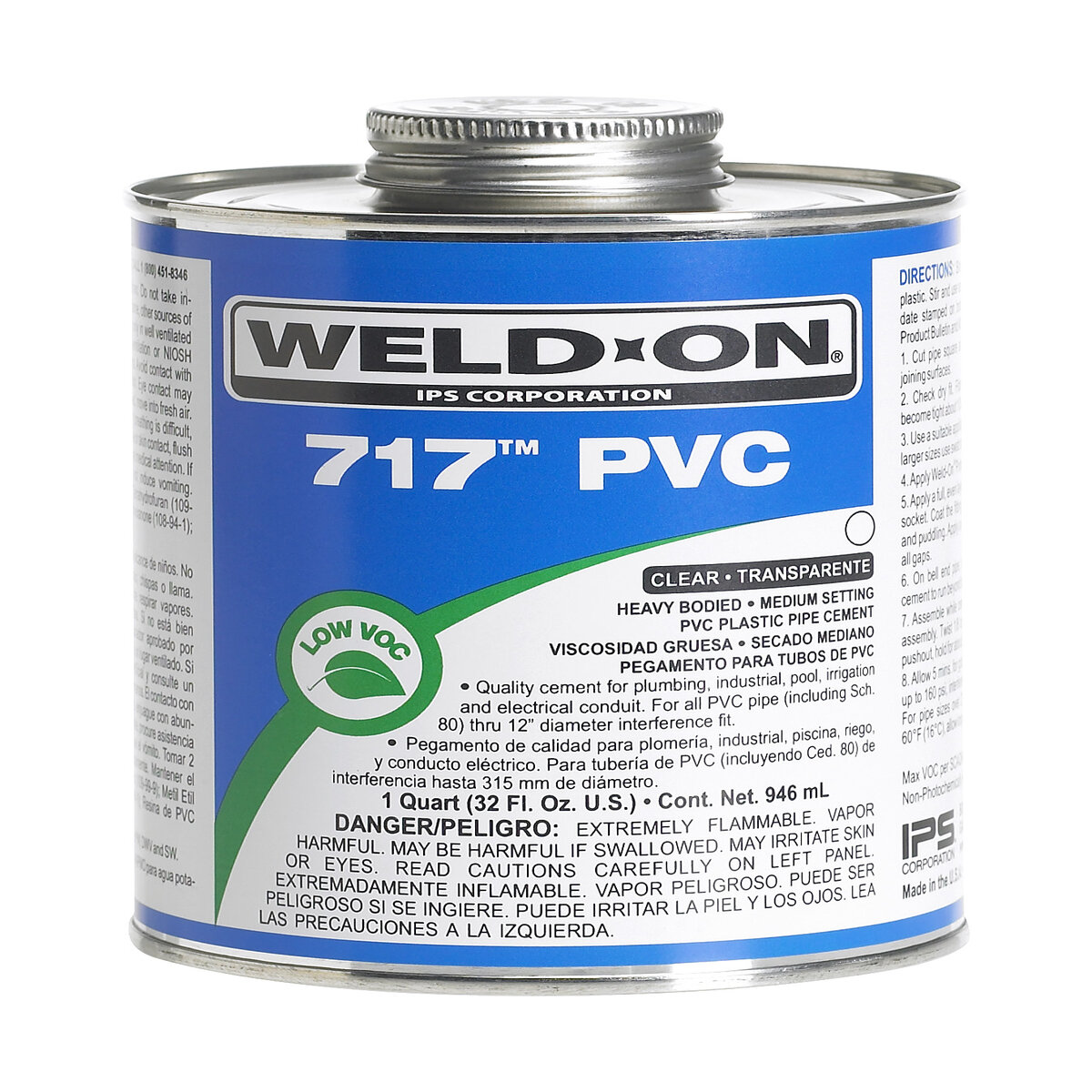 Weld-On 717 Clear PVC Cement Low VOC Heavy Body 1 qt | SiteOne US